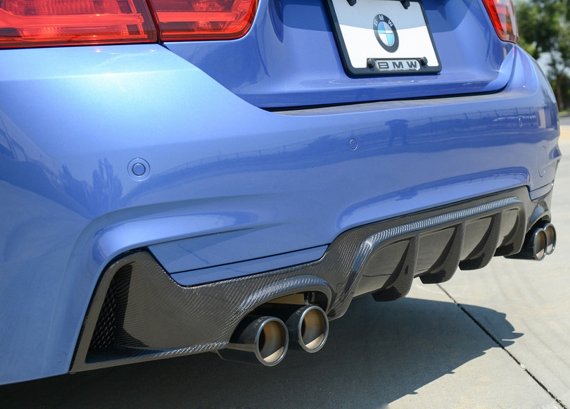 M Sport Performance Carbon Fiber Rear Quad Diffuser for 2013+ BMW 4 ...